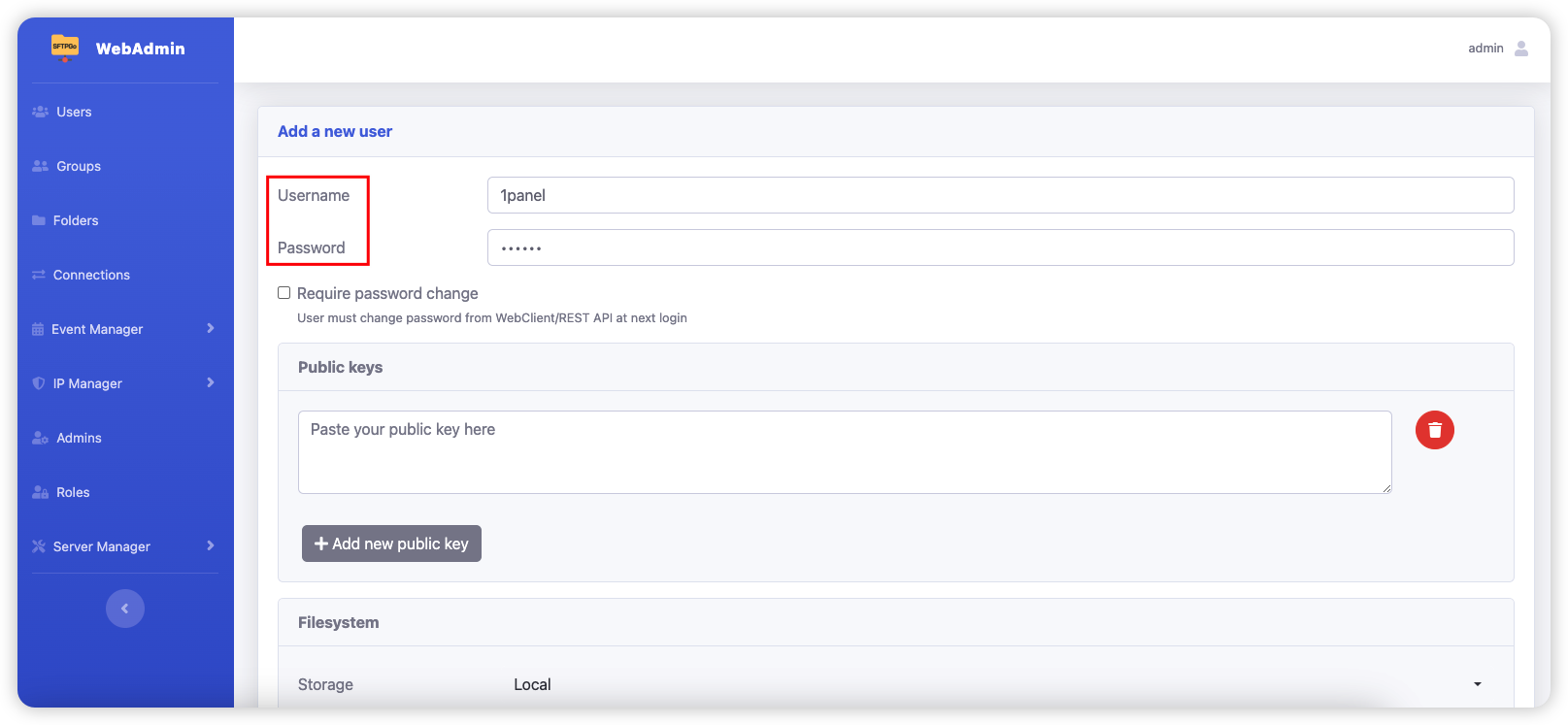 功能手册 - FTP - 《1Panel v1.5 中文文档》 - 书栈网 · BookStack