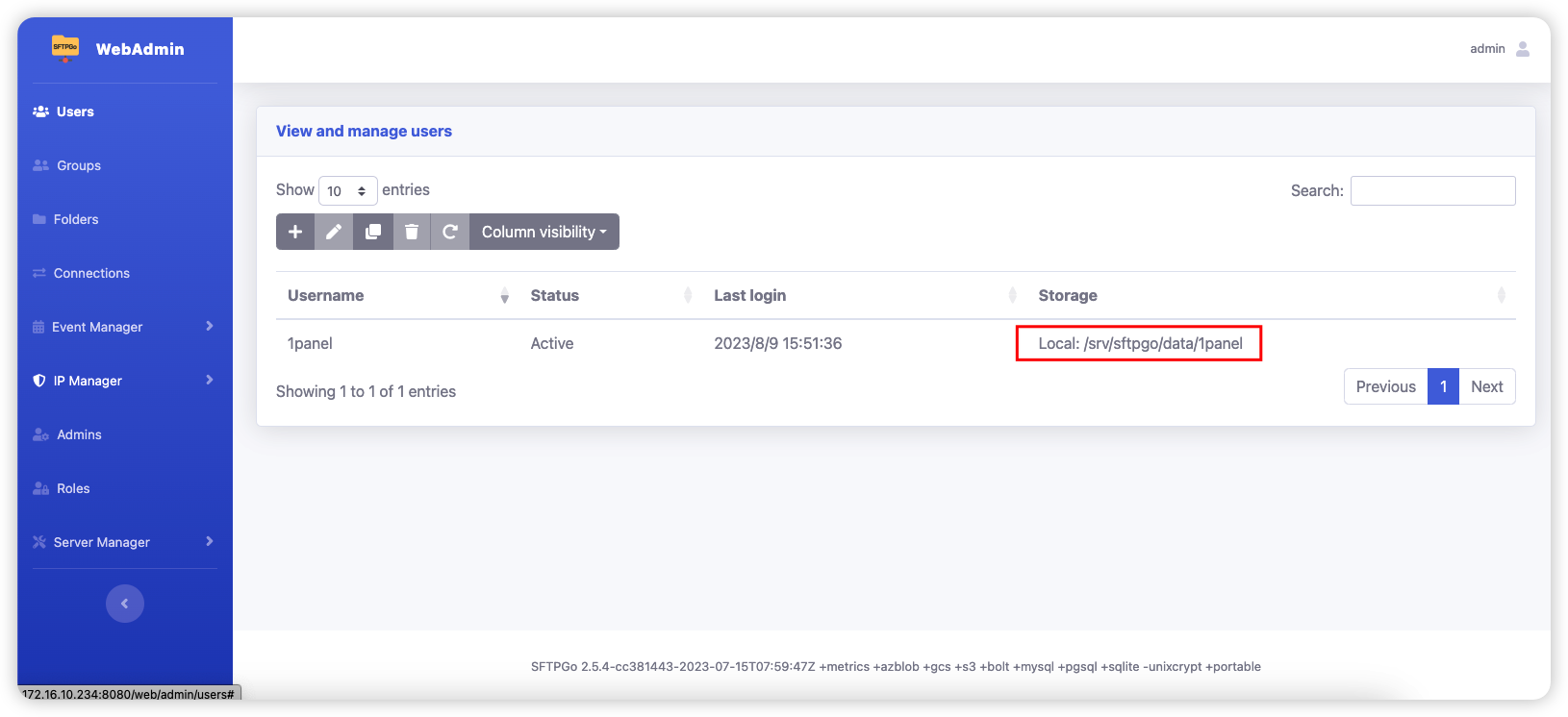 功能手册 - FTP - 《1Panel v1.5 中文文档》 - 书栈网 · BookStack
