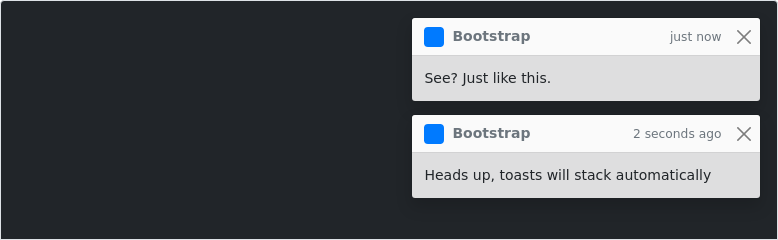 Components - Toasts - 《Bootstrap v5.0 Documentation》 - 书栈网 · BookStack