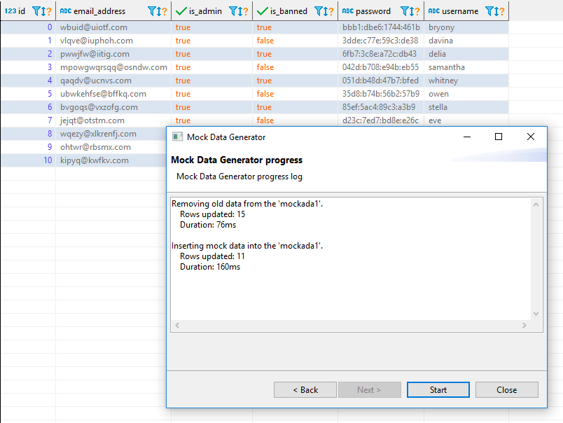 Mock Data generation - 《DBeaver Database Management》 - 书栈网 · BookStack