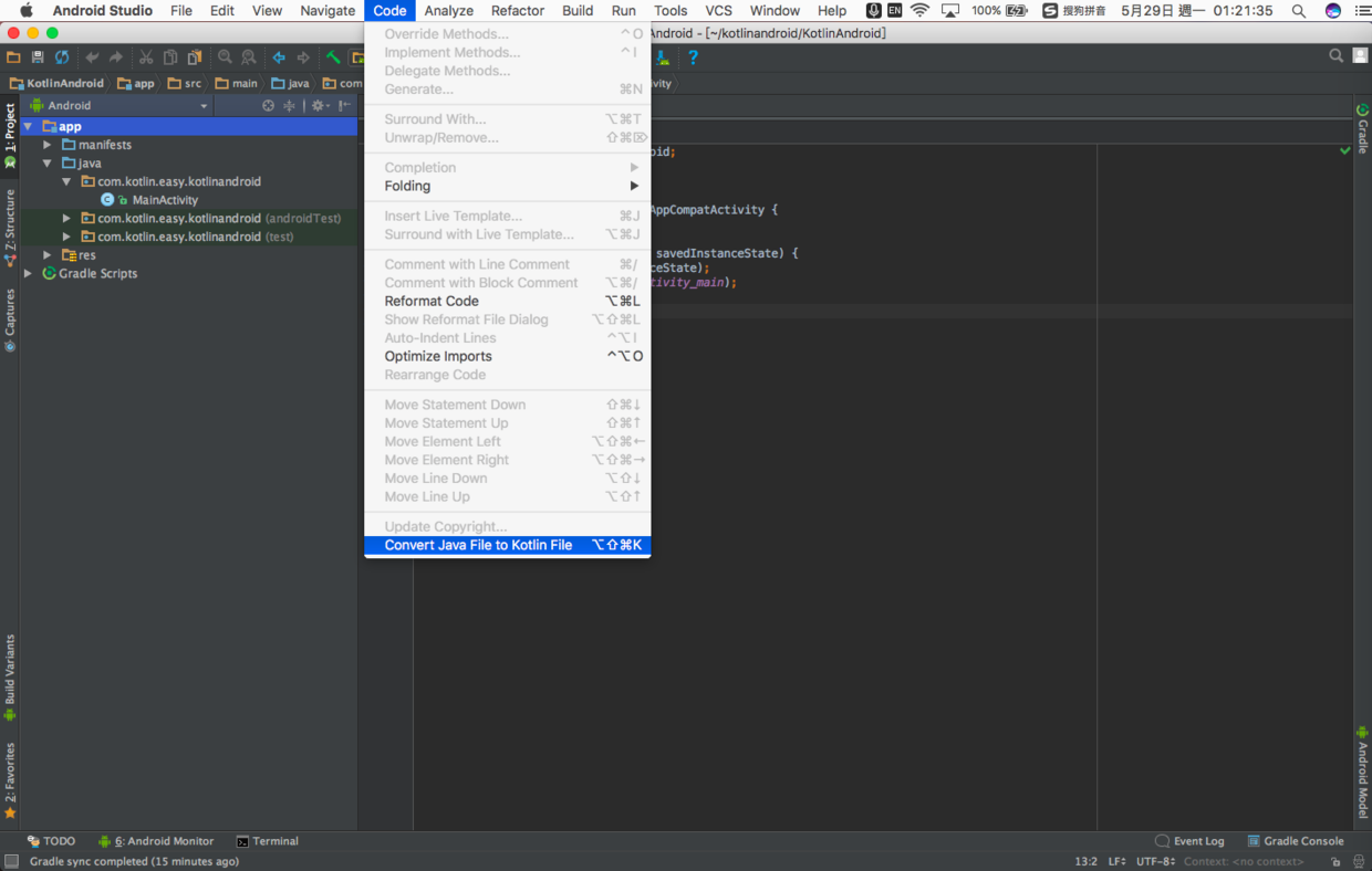 第2章 快速开始：helloworld 2 4 Android版的helloworld 《kotlin极简教程》 书栈网 · Bookstack