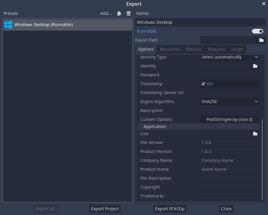导出 - 更改Windows的应用程序图标 - 《Godot 游戏引擎 v3.2 中文文档》 - 书栈网 · BookStack