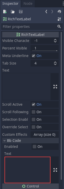 控件节点教程 - RichTextLabel 中的 BBCode - 《Godot 游戏引擎 v3.4 中文文档》 - 书栈网 · BookStack