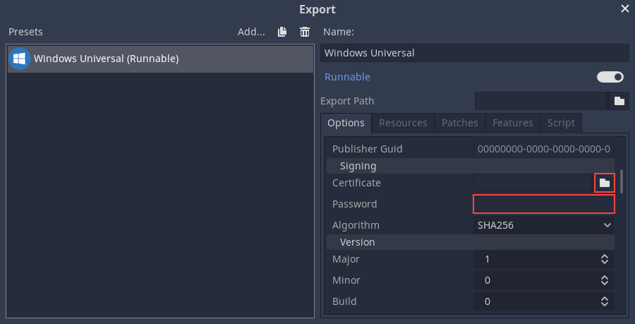 导出 - 为通用 Windows 平台导出 - 《Godot 游戏引擎 v3.4 中文文档》 - 书栈网 · BookStack