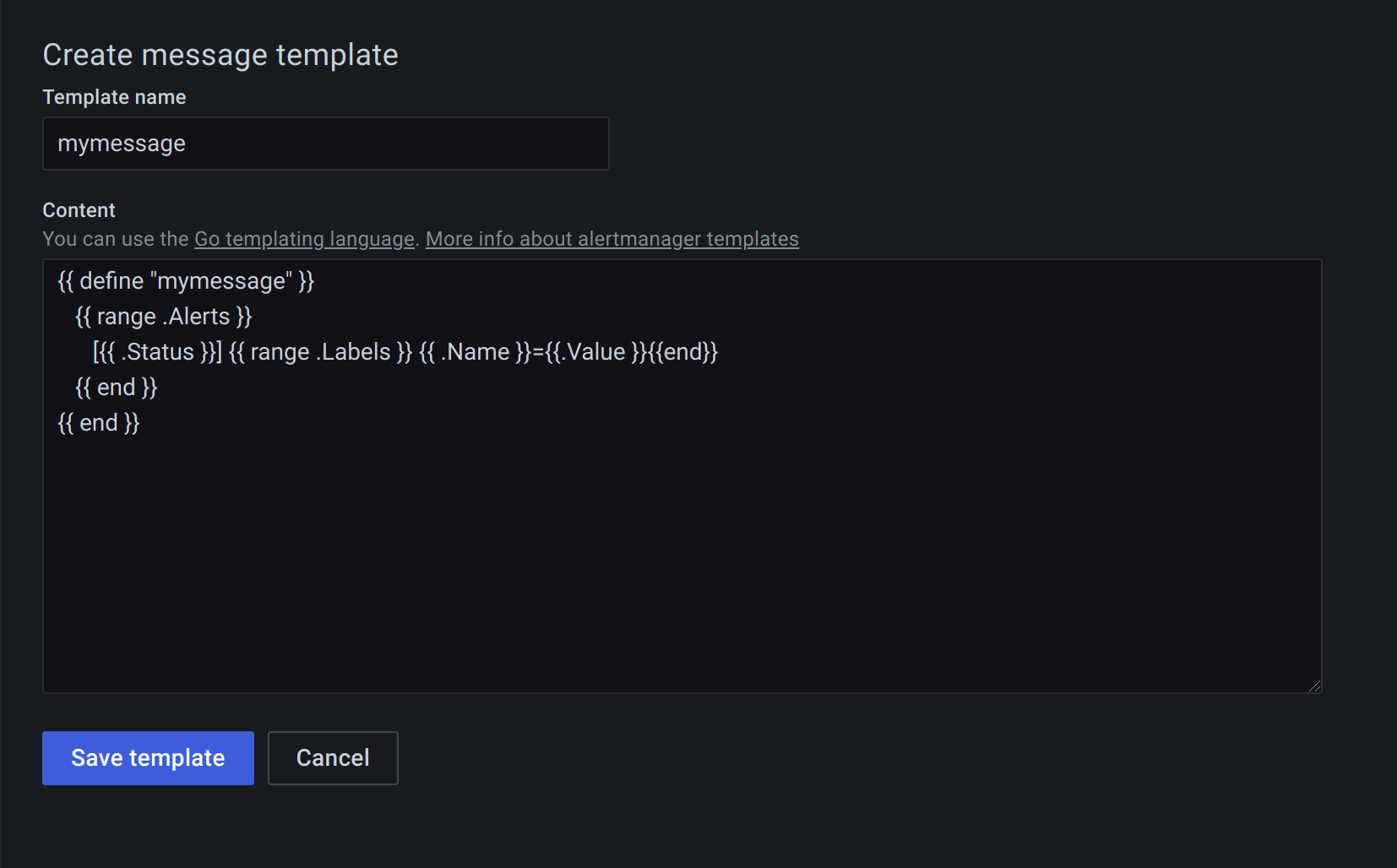 Grafana alerts - Message templating - 《Grafana v8.3 Documentation》 - 书栈网 · BookStack