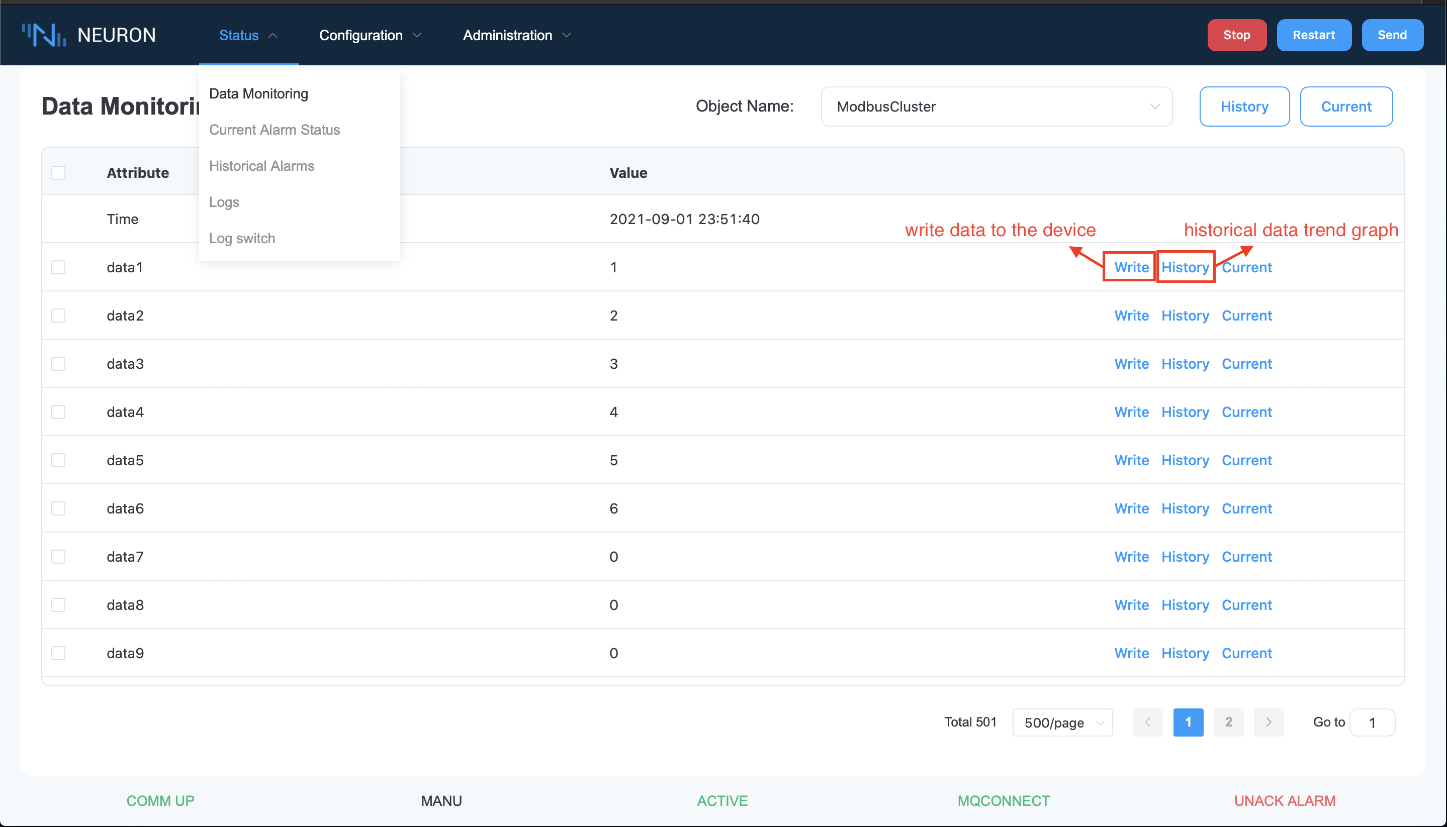 Web Interface Status Monitoring 《neuron V14 Documentation》 书栈网 · Bookstack