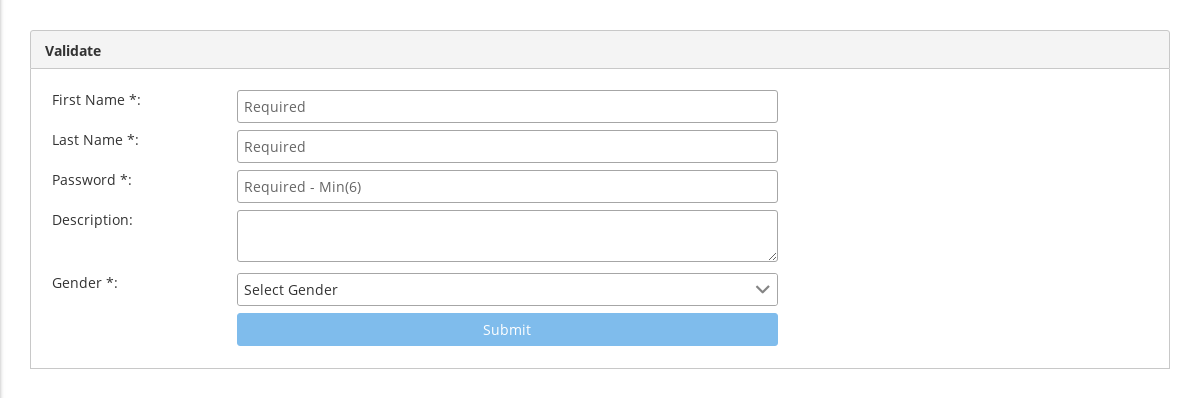 Misc - Validation - 《PrimeNG Document》 - 书栈网 · BookStack