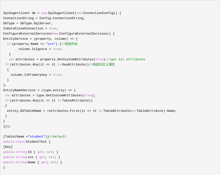 入门 - 实体定义 - 《SqlSugar 4.0 文档》 - 书栈网 · BookStack