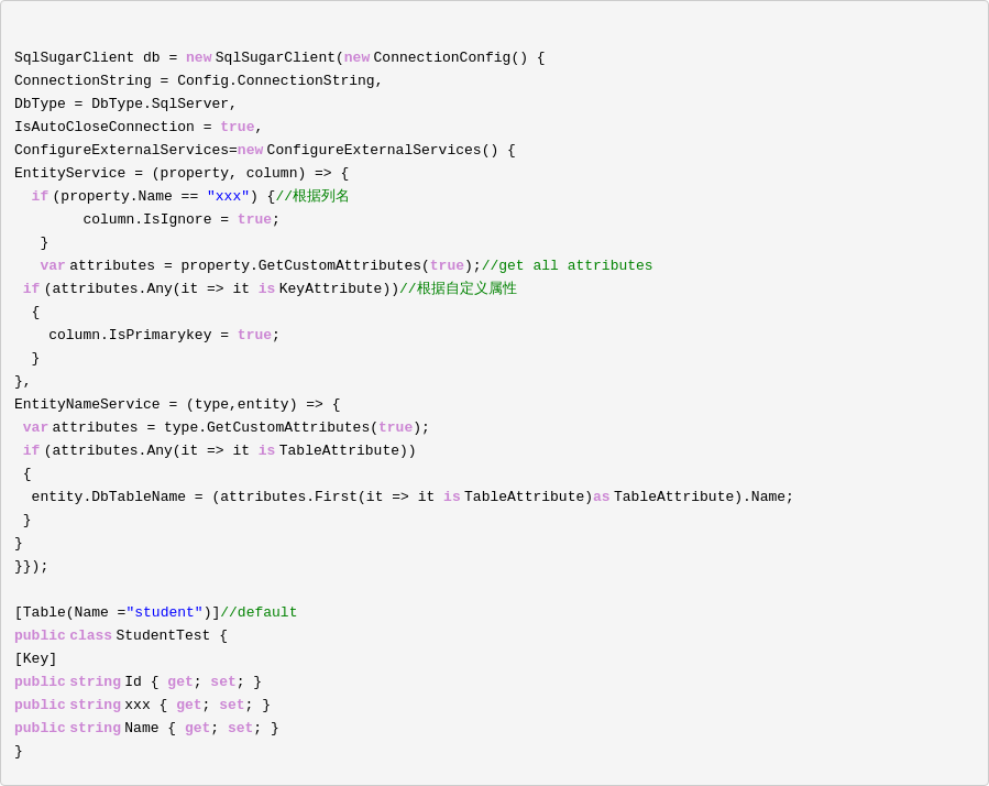 入门 - 实体和表结构不同Schema处理 - 《SqlSugar 4.0 文档》 - 书栈网 · BookStack