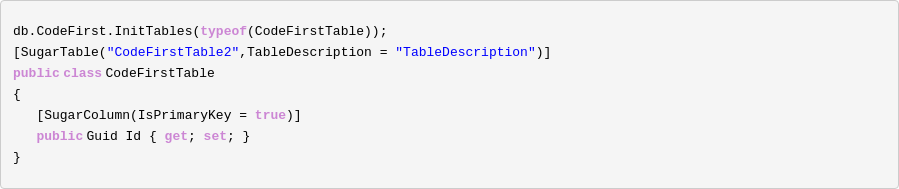 高级功能 - 创建表 - 《SqlSugar 5.0 文档》 - 书栈网 · BookStack
