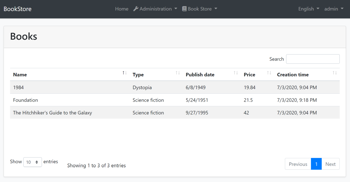 应用开发 - 2: 图书列表页面 - 《ABP Framework 5.3 中文文档》 - 书栈网 · BookStack