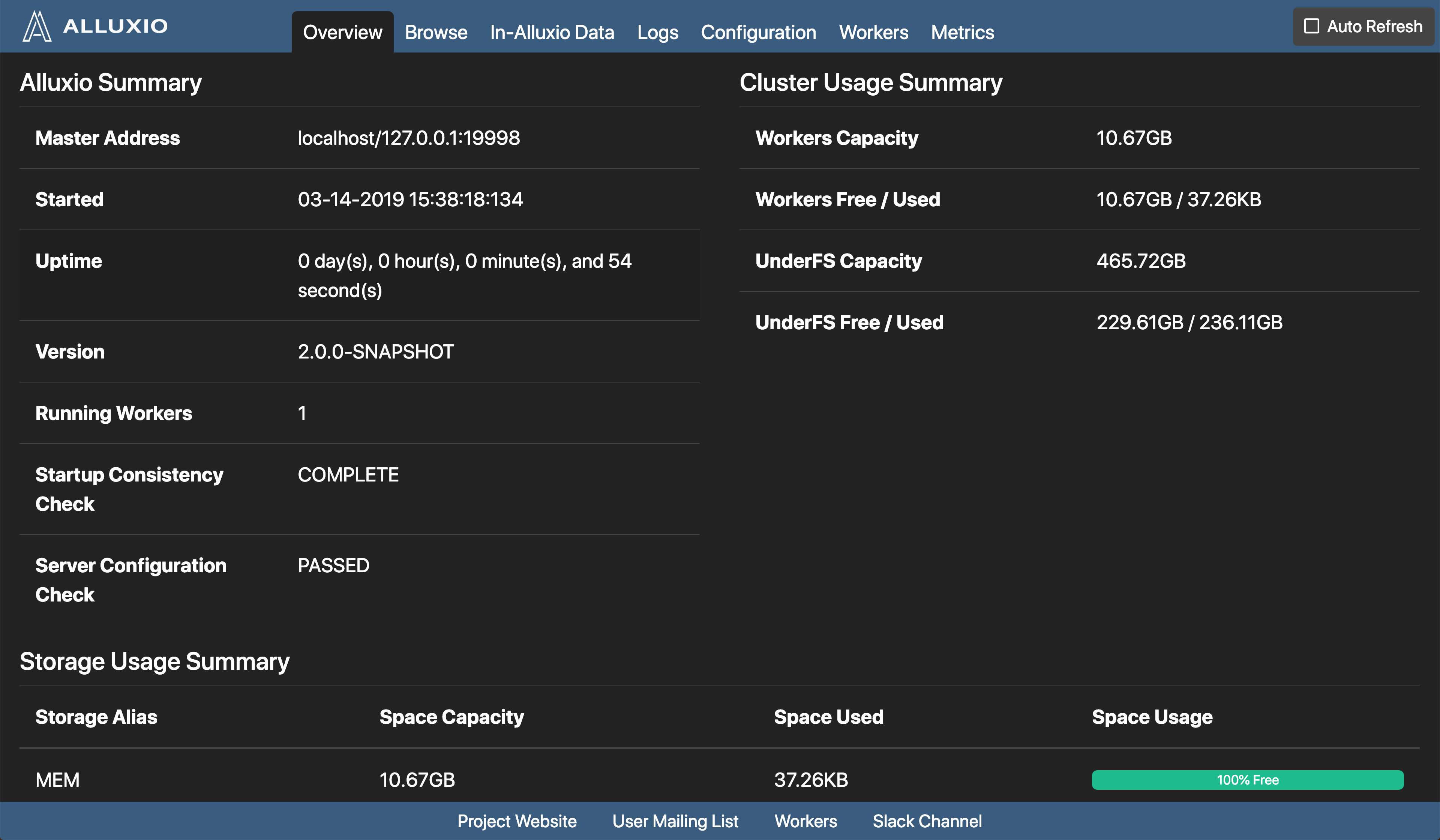 运维指南 - Web界面 - 《Alluxio 社区版 v2.5官方文档》 - 书栈网 · BookStack