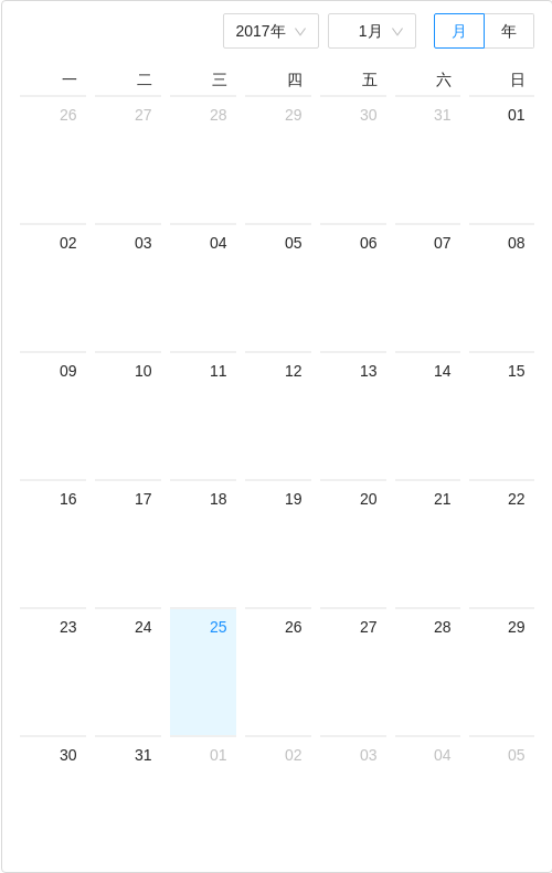 数据展示 Calendar日历 《ant Design Of Vue V2 0 使用教程》 书栈网 · Bookstack