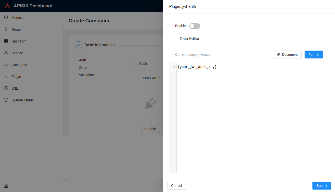 Authentication - jwt-auth - 《Apache APISIX v2.8 官方文档》 - 书栈网 · BookStack