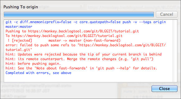教程3 整合修改记录 - push冲突的状态 - 《猴子都能懂的GIT入门》 - 书栈网 · BookStack