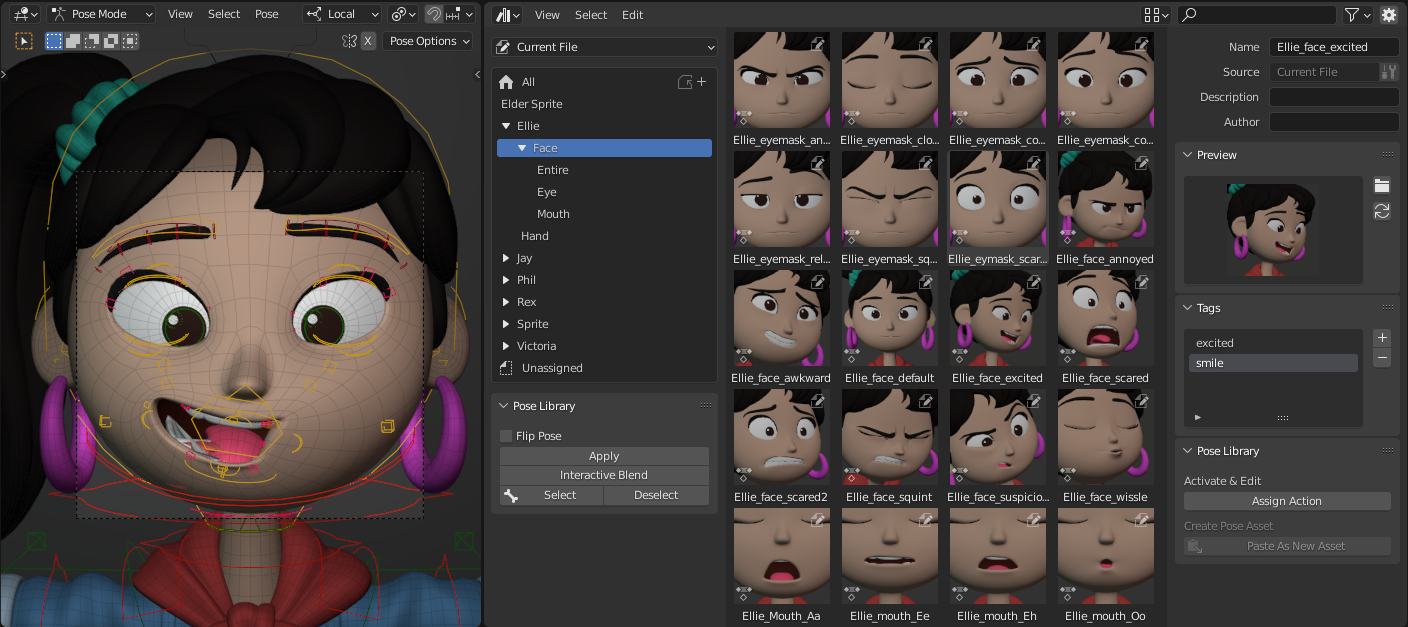 编辑 - 姿态库 - 《Blender 4.2 参考手册》 - 书栈网 · BookStack