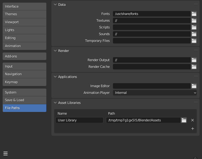 偏好设置 - 文件路径 - 《Blender 4.3 参考手册》 - 书栈网 · BookStack