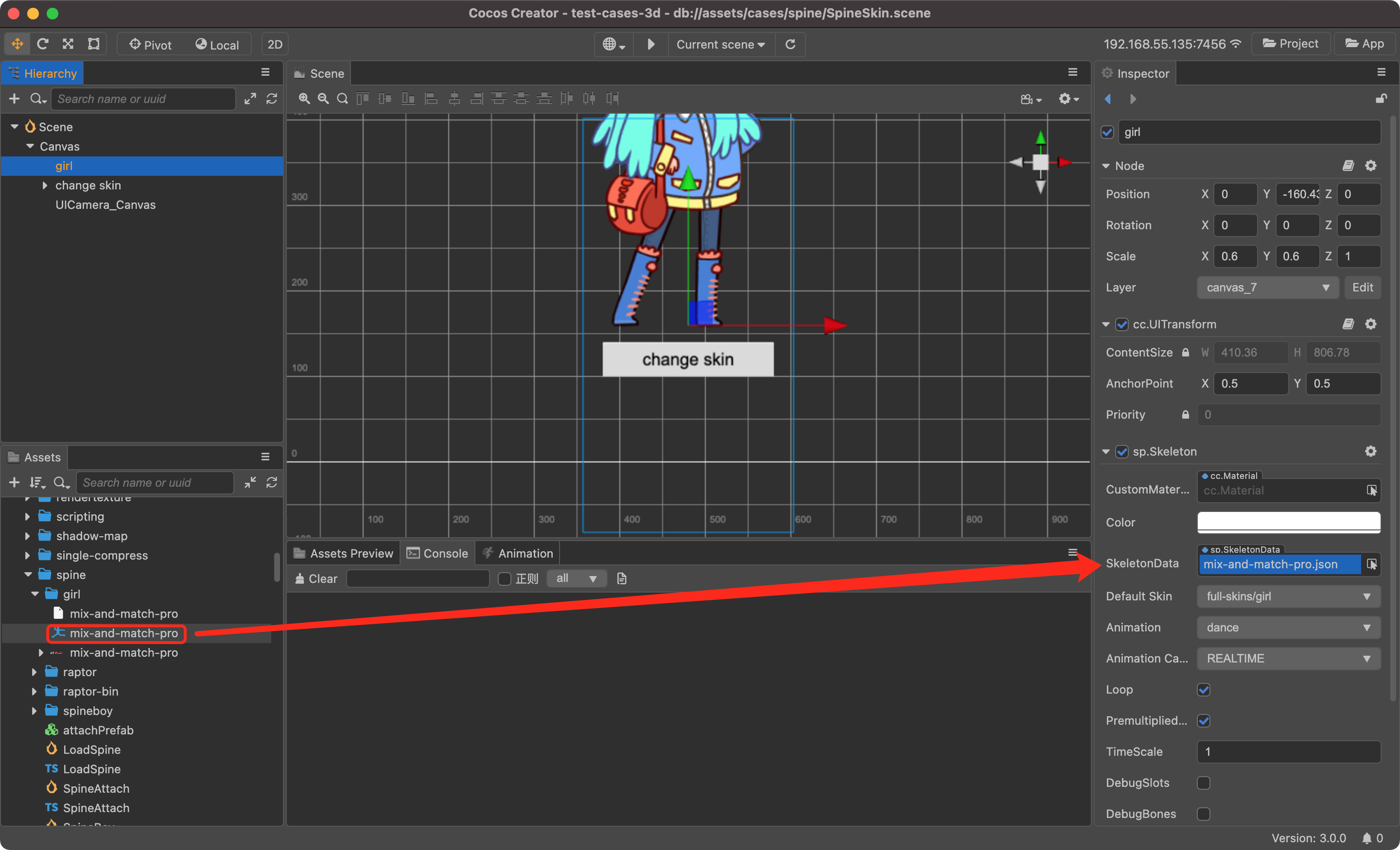 2D 渲染组件 - Spine Skeleton 组件参考 - 《Cocos Creator 3.0 用户手册》 - 书栈网 · BookStack