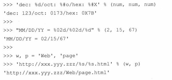 第6章 序列：字符串、列表和元组 64 只适用于字符串的操作符 《python 核心编程 第二版》 书栈网 · Bookstack