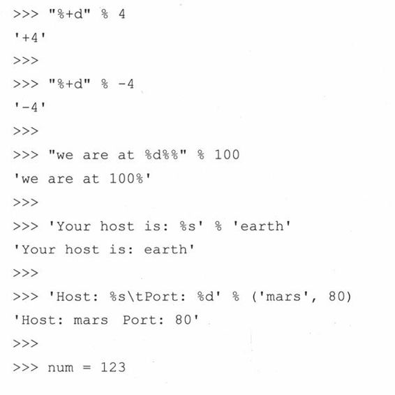 第6章 序列:字符串、列表和元组 64 只适用于字符串的操作符 《python 核心编程 第二版》 书栈网 · Bookstack