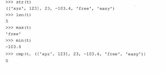 第6章 序列:字符串、列表和元组 617 元组操作符和内建函数 《python 核心编程 第二版》 书栈网 · Bookstack