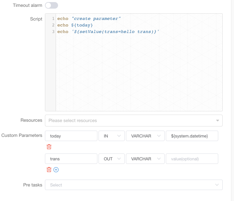 参数 - 参数传递 - 《Apache DolphinScheduler v2.0.0 使用手册》 - 书栈网 · BookStack