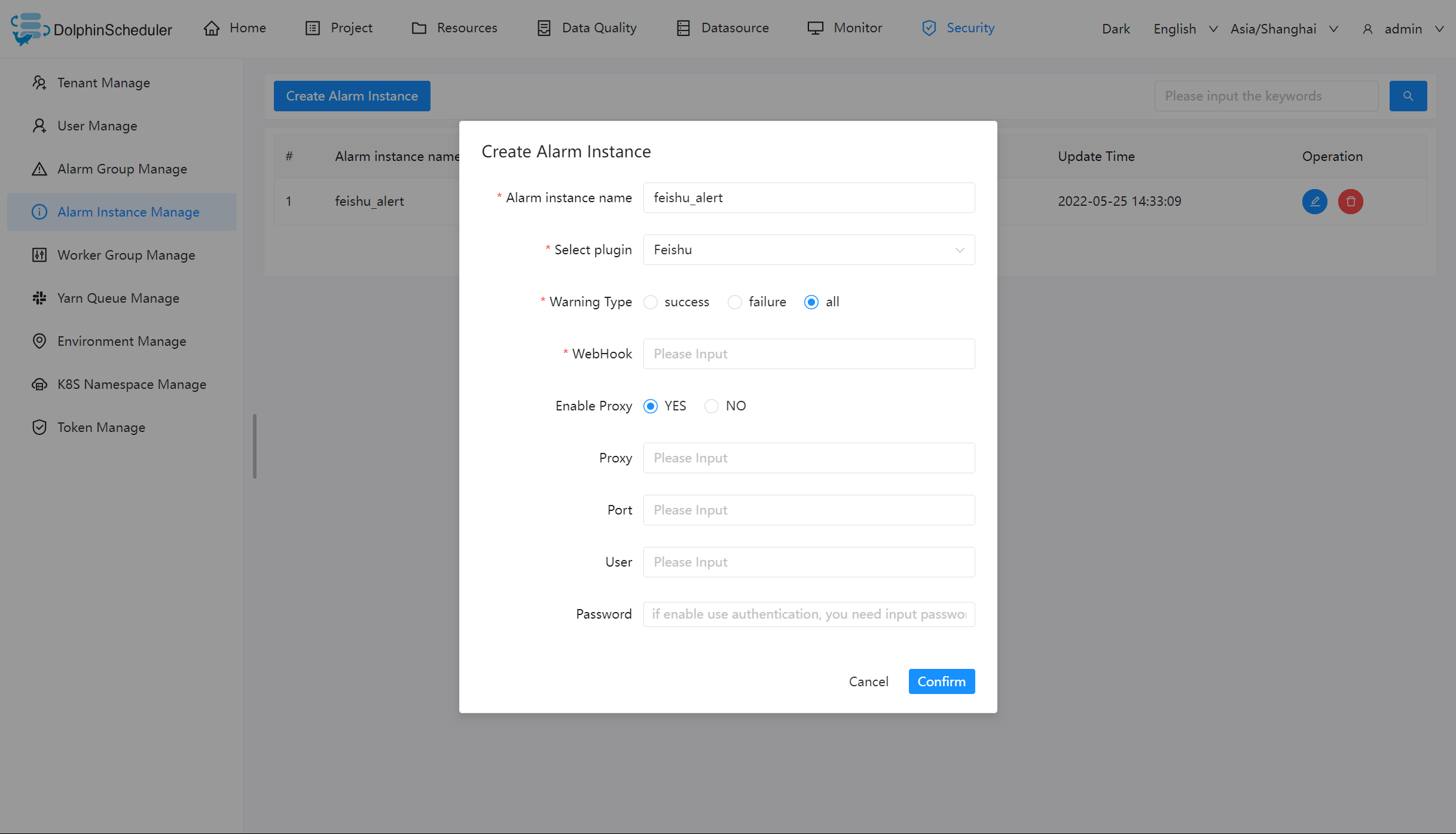 告警 - 告警组件向导 - 《Apache DolphinScheduler v3.0.0 使用手册》 - 书栈网 · BookStack