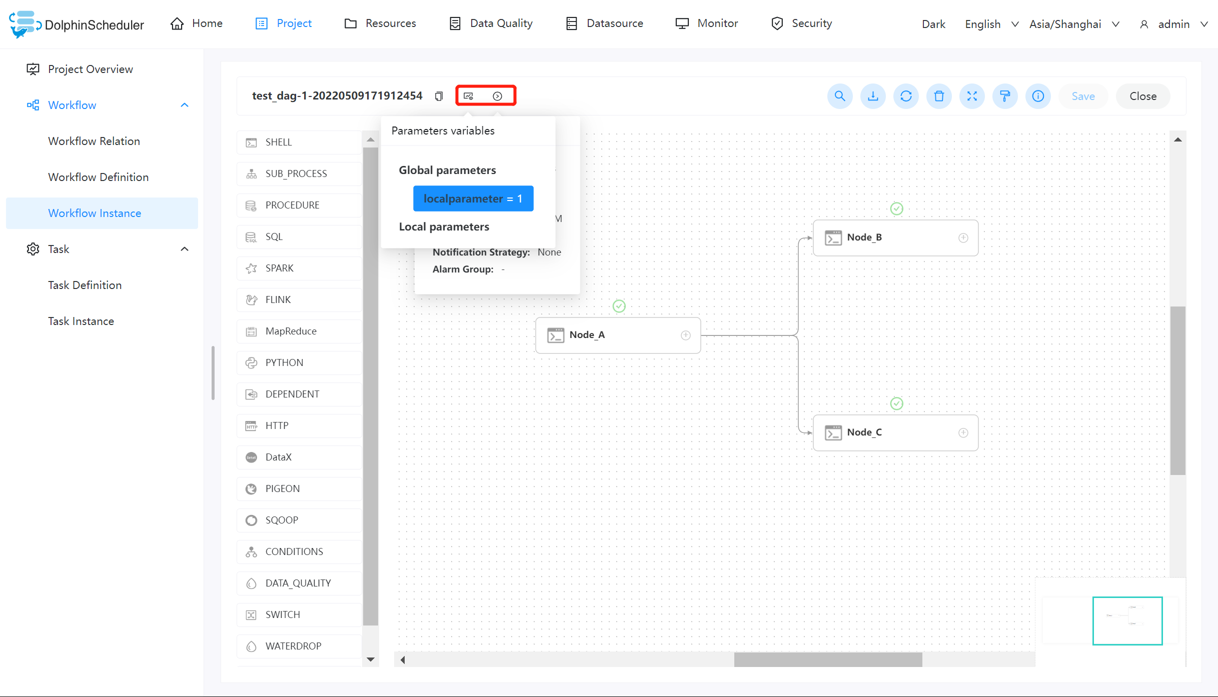 项目管理 - 工作流实例 - 《Apache DolphinScheduler v3.0.0 使用手册》 - 书栈网 · BookStack