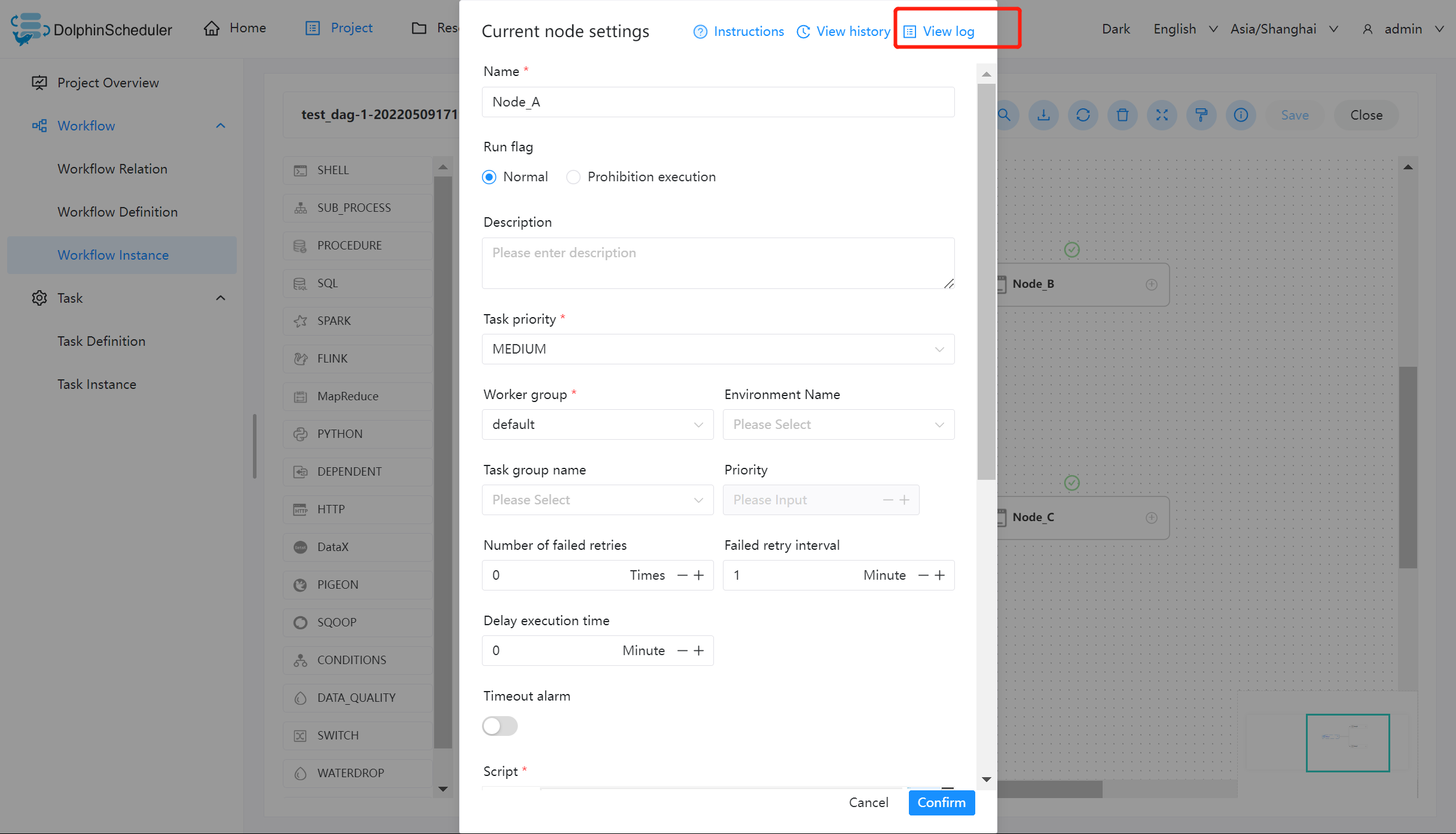 项目管理 - 工作流实例 - 《Apache DolphinScheduler v3.0.0 使用手册》 - 书栈网 · BookStack
