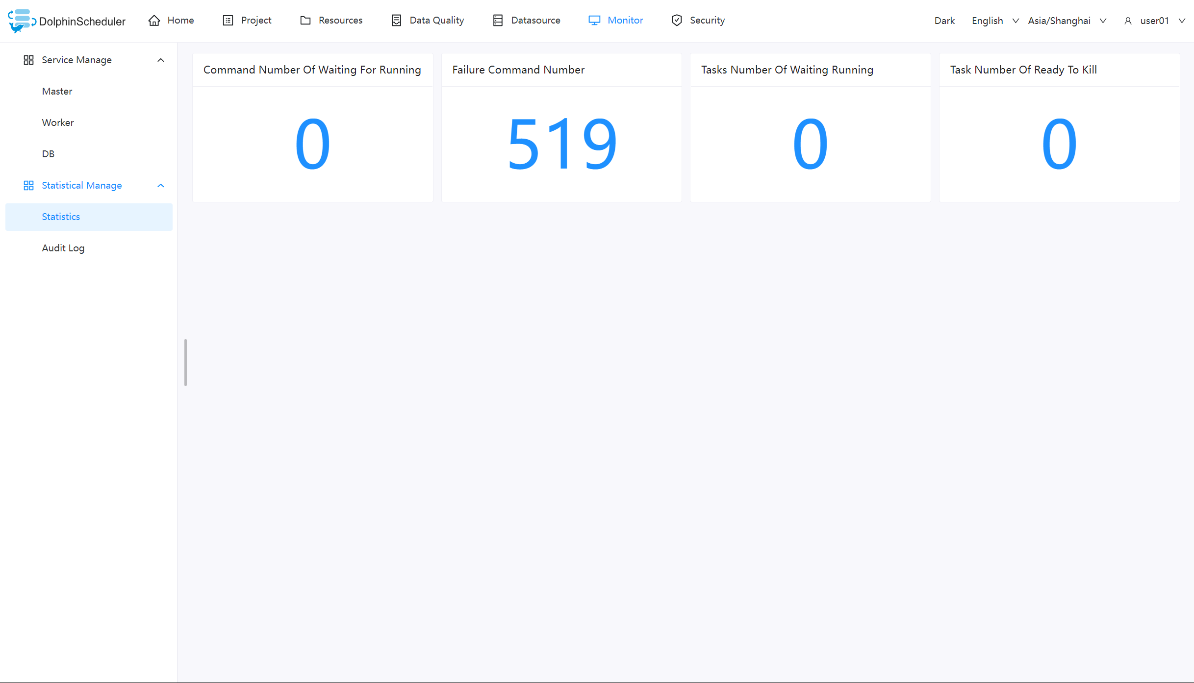 功能介绍 - 监控中心 - 《Apache DolphinScheduler v3.0.0 使用手册》 - 书栈网 · BookStack