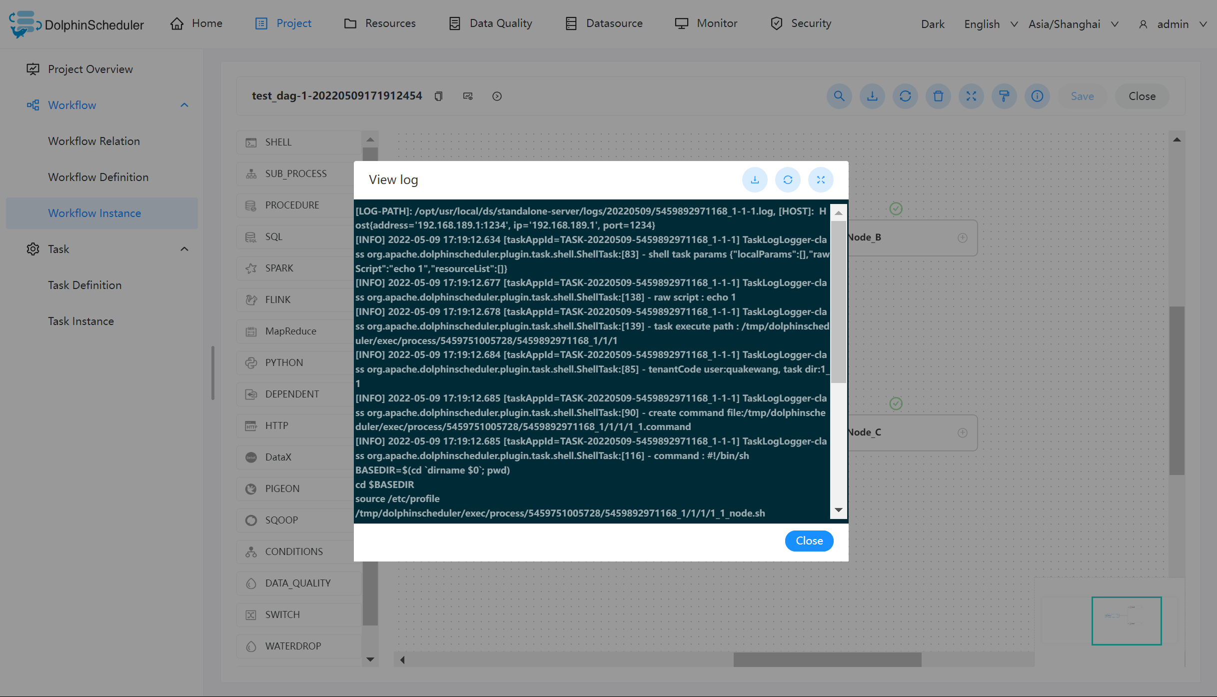 项目管理 - 工作流实例 - 《Apache DolphinScheduler v3.0.0 使用手册》 - 书栈网 · BookStack