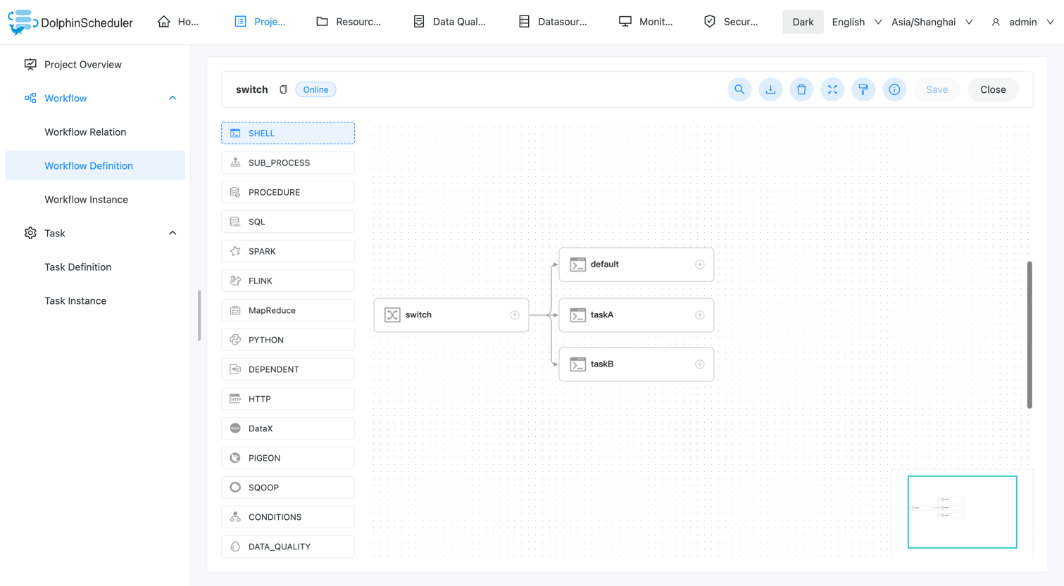 任务类型 - Switch - 《Apache DolphinScheduler v3.0.0 使用手册》 - 书栈网 · BookStack