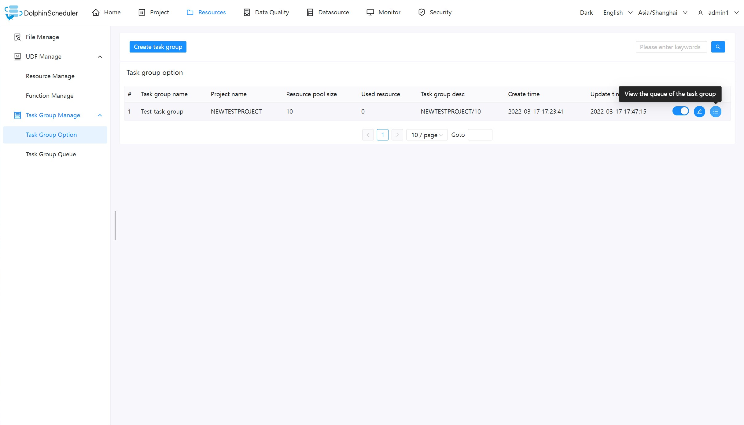 资源中心 - 任务组管理 - 《Apache DolphinScheduler v3.0.0 使用手册》 - 书栈网 · BookStack