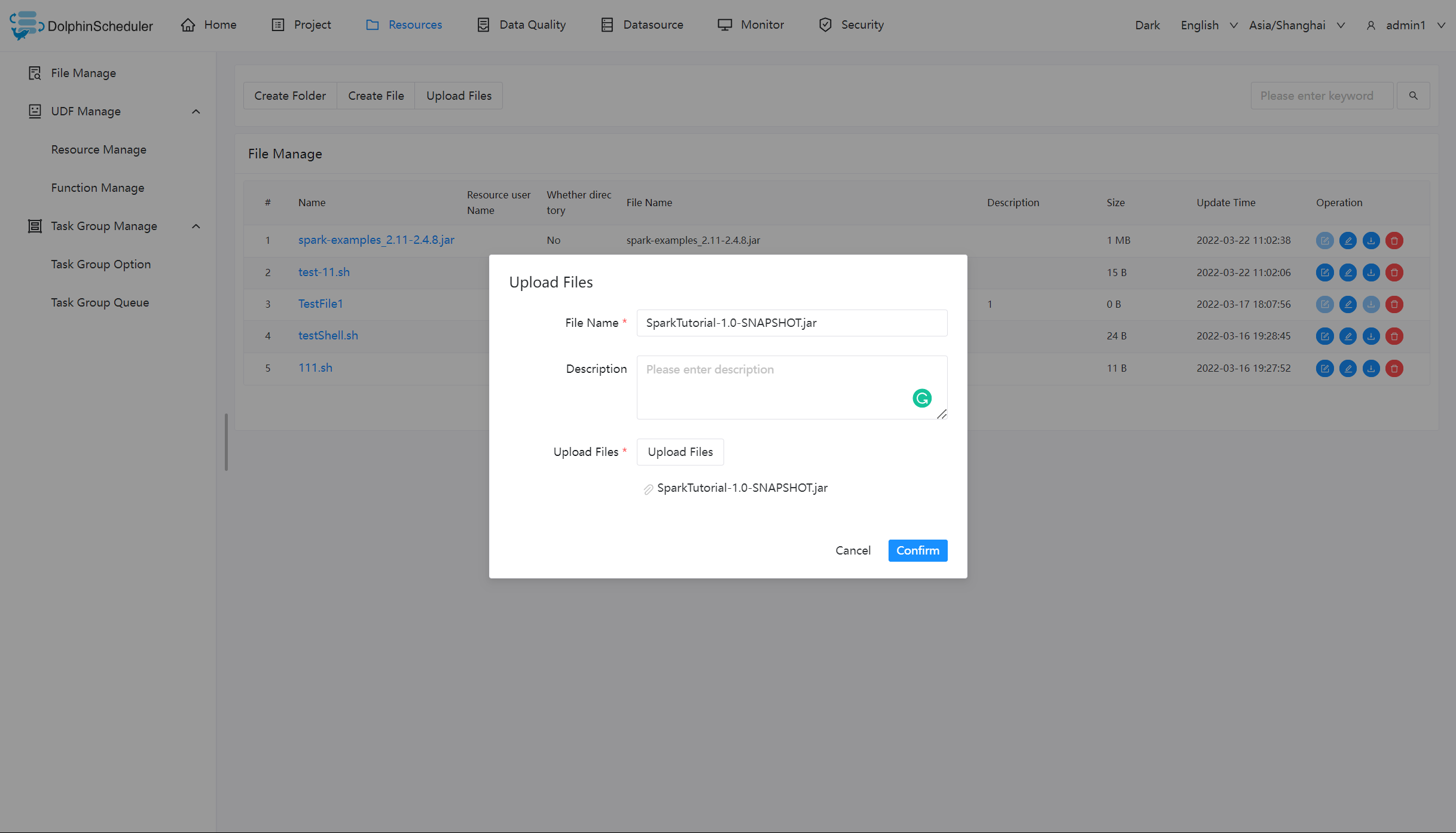 资源中心 - 文件管理 - 《Apache DolphinScheduler v3.0.0 使用手册》 - 书栈网 · BookStack