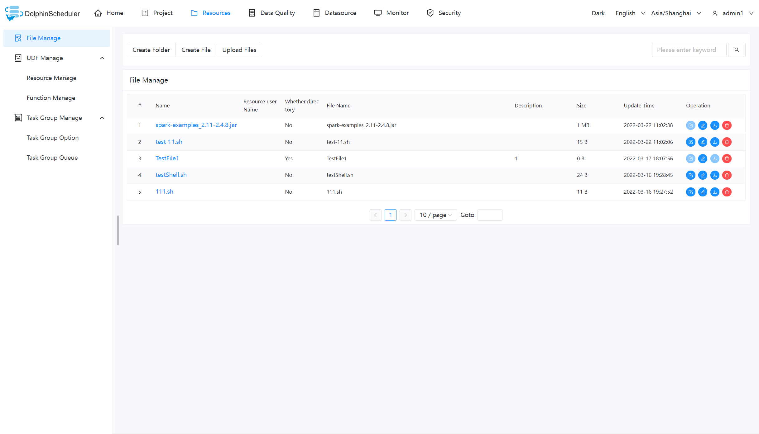 资源中心 - 文件管理 - 《Apache DolphinScheduler v3.1.0 使用手册》 - 书栈网 · BookStack