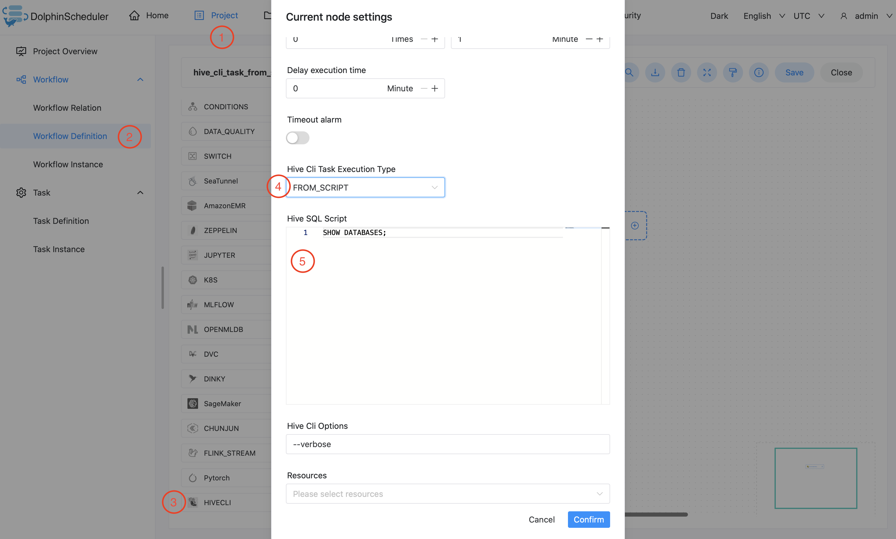 任务类型 - Hive CLI - 《Apache DolphinScheduler v3.1.0 使用手册》 - 书栈网 · BookStack