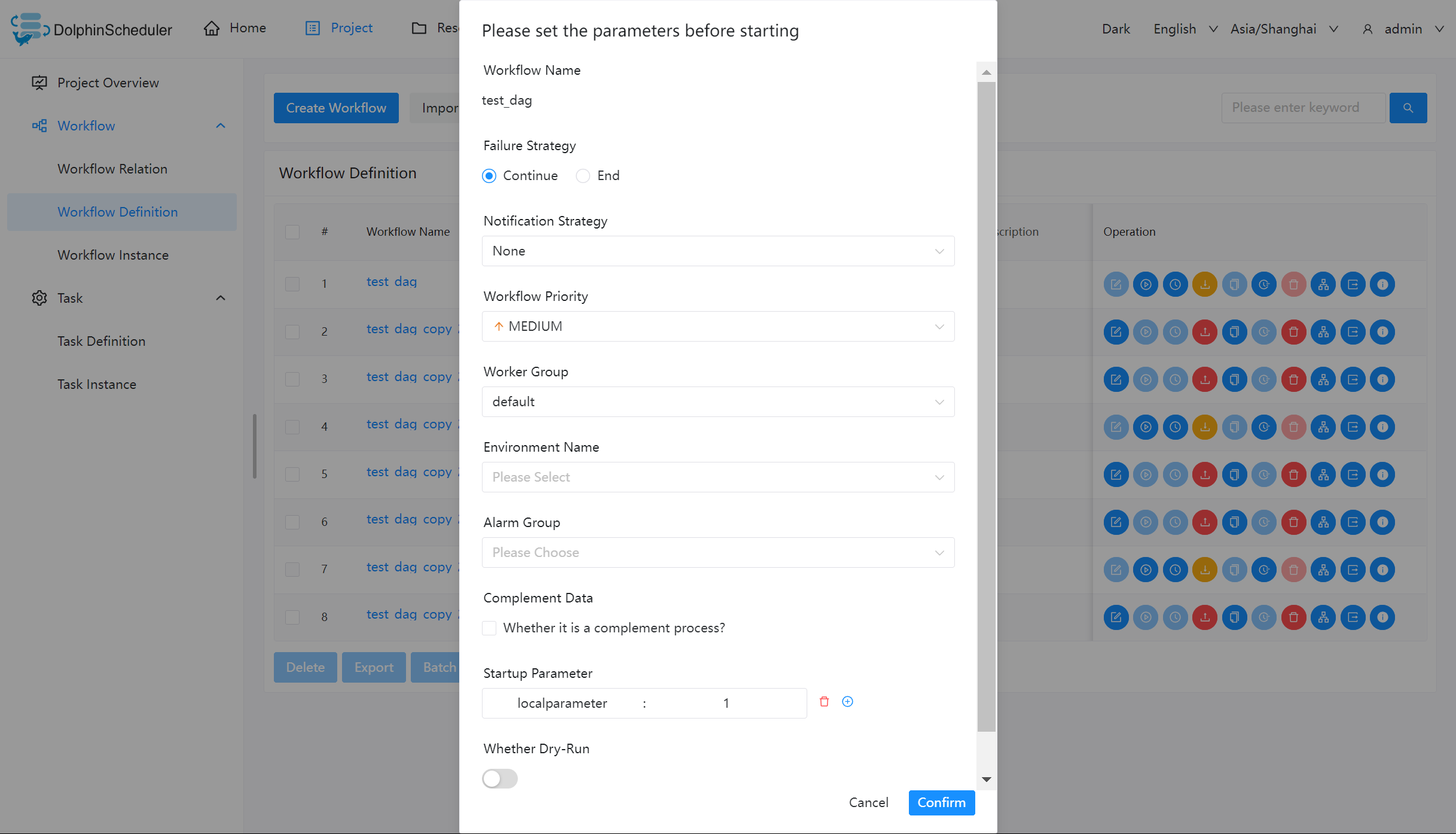 项目管理 - 工作流定义 - 《Apache DolphinScheduler v3.1.0 使用手册》 - 书栈网 · BookStack
