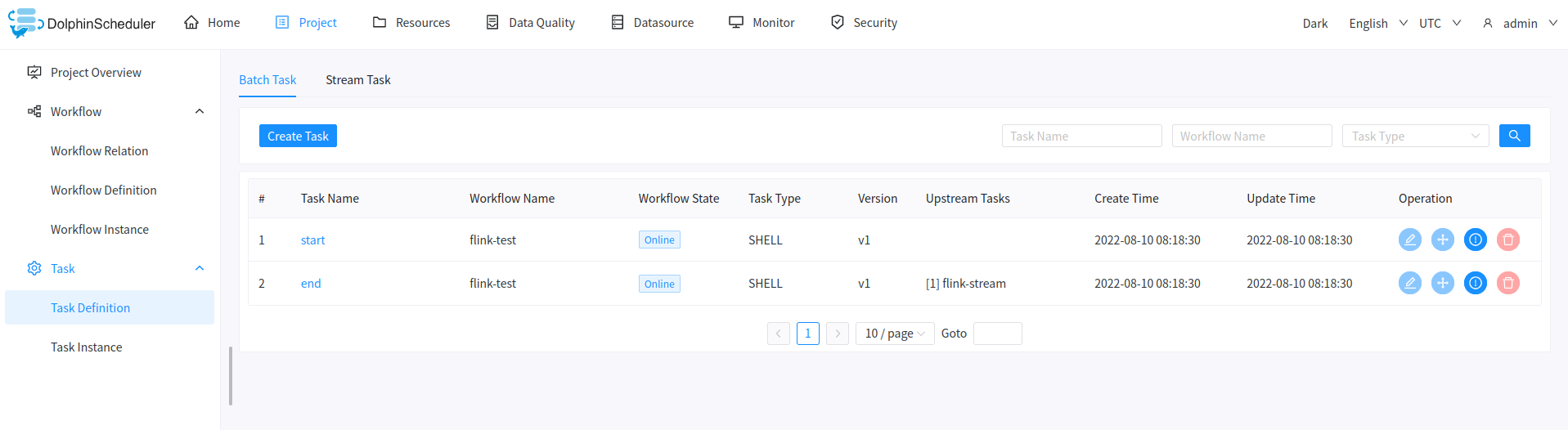 项目管理 - 任务定义 - 《Apache DolphinScheduler v3.1.0 使用手册》 - 书栈网 · BookStack