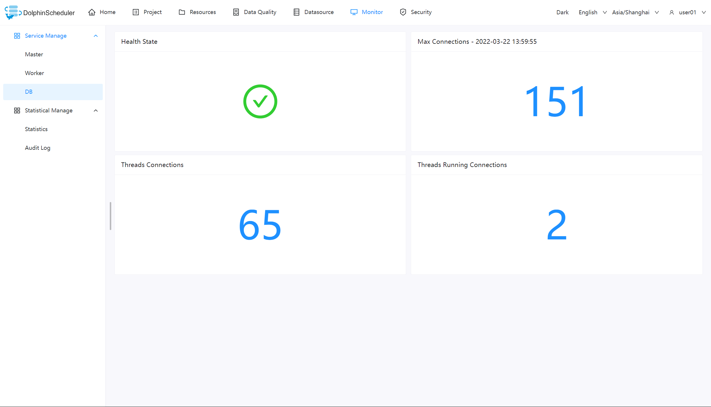 功能介绍 - 监控中心 - 《Apache DolphinScheduler v3.1.9 中文文档》 - 书栈网 · BookStack