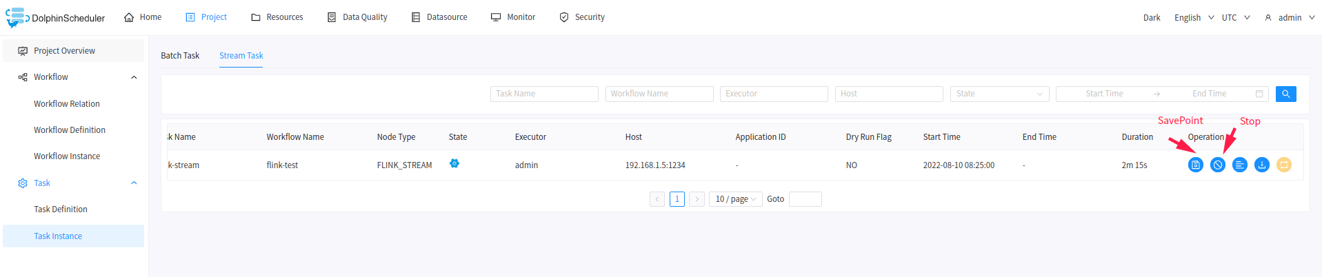 项目管理 - 任务实例 - 《Apache DolphinScheduler v3.1.9 中文文档》 - 书栈网 · BookStack