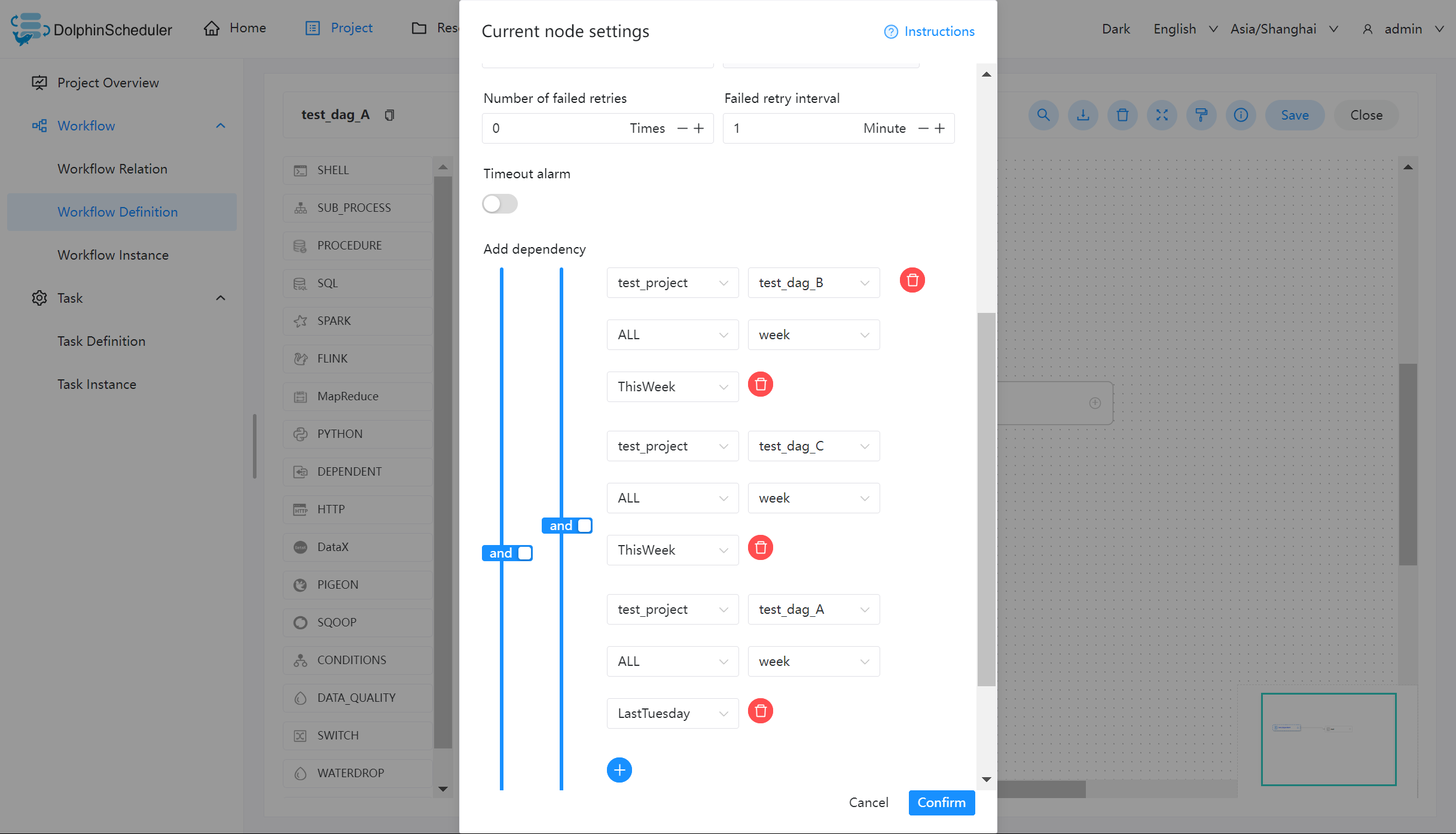 任务类型 - Dependent - 《Apache DolphinScheduler v3.1.9 中文文档》 - 书栈网 · BookStack