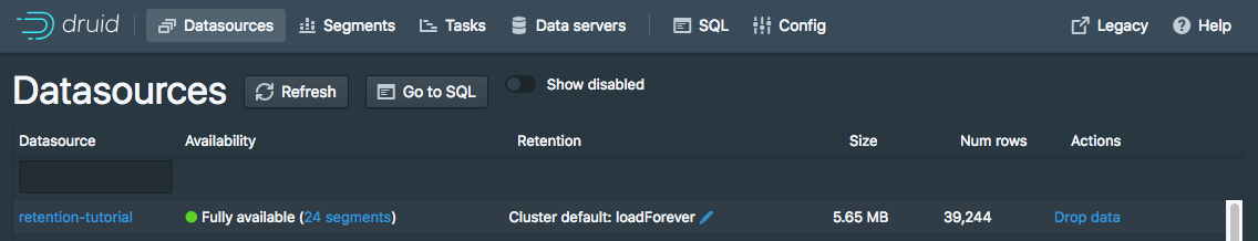 Data management tutorials - Configure data retention - 《Apache Druid v31.0 Documentation》 - 书栈网 ...