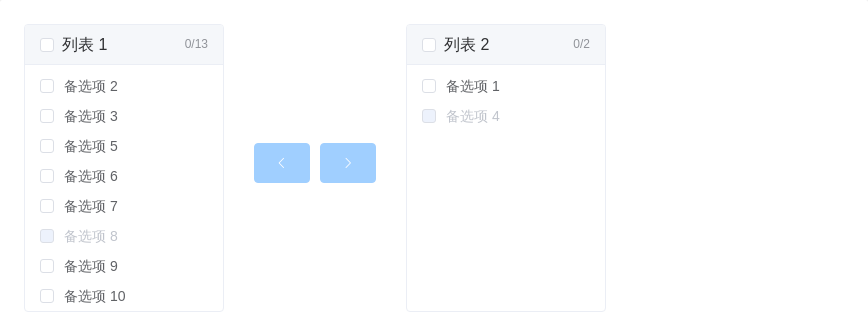 表单组件 - Transfer 穿梭框 - 《ElementUI v2.14 使用手册》 - 书栈网 · BookStack