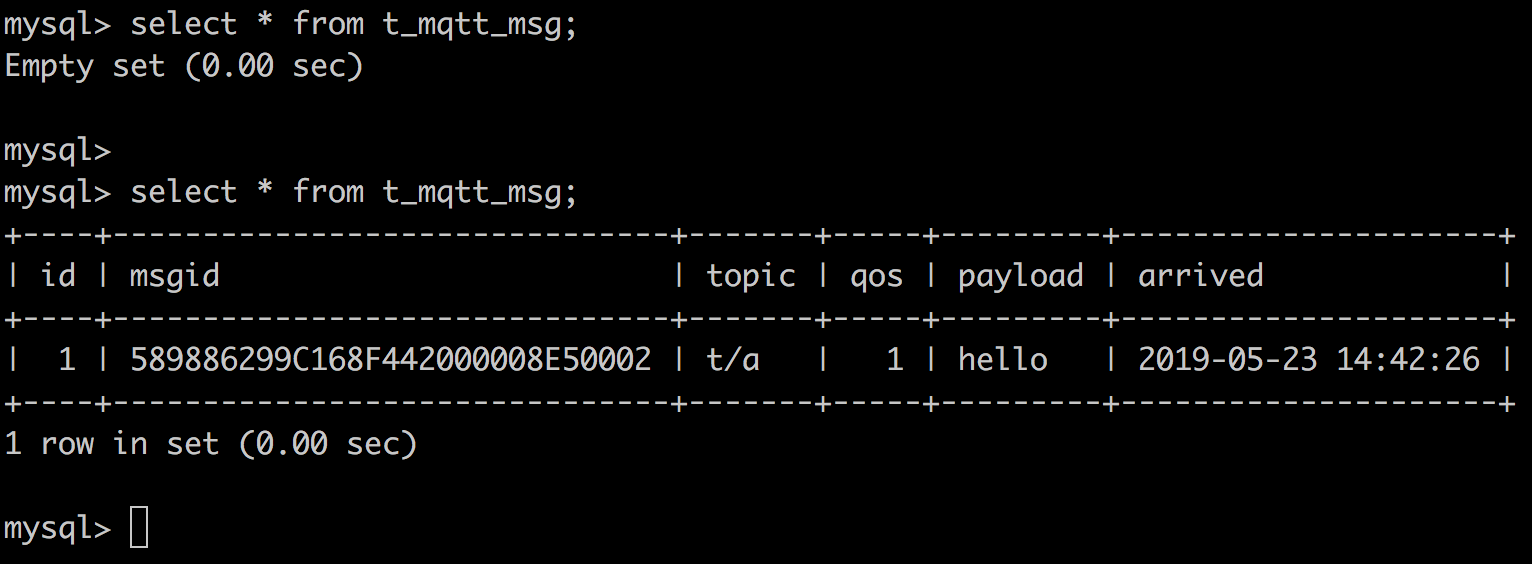 规则示例 - 保存数据到 MySQL - 《EMQ X Broker v4.1 使用教程》 - 书栈网 · BookStack