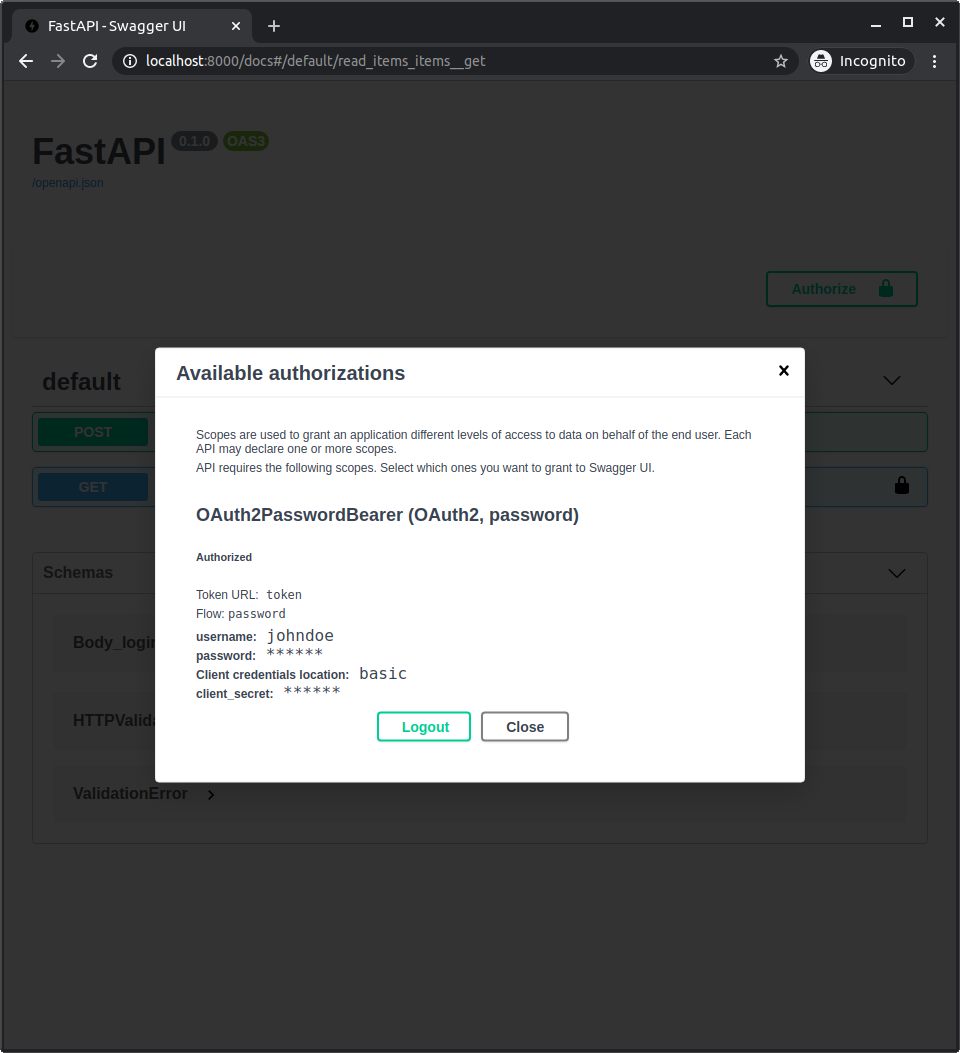 安全性 - OAuth2 实现简单的 Password 和 Bearer 验证 - 《FastAPI v0.104 中文文档》 - 书栈网 · BookStack