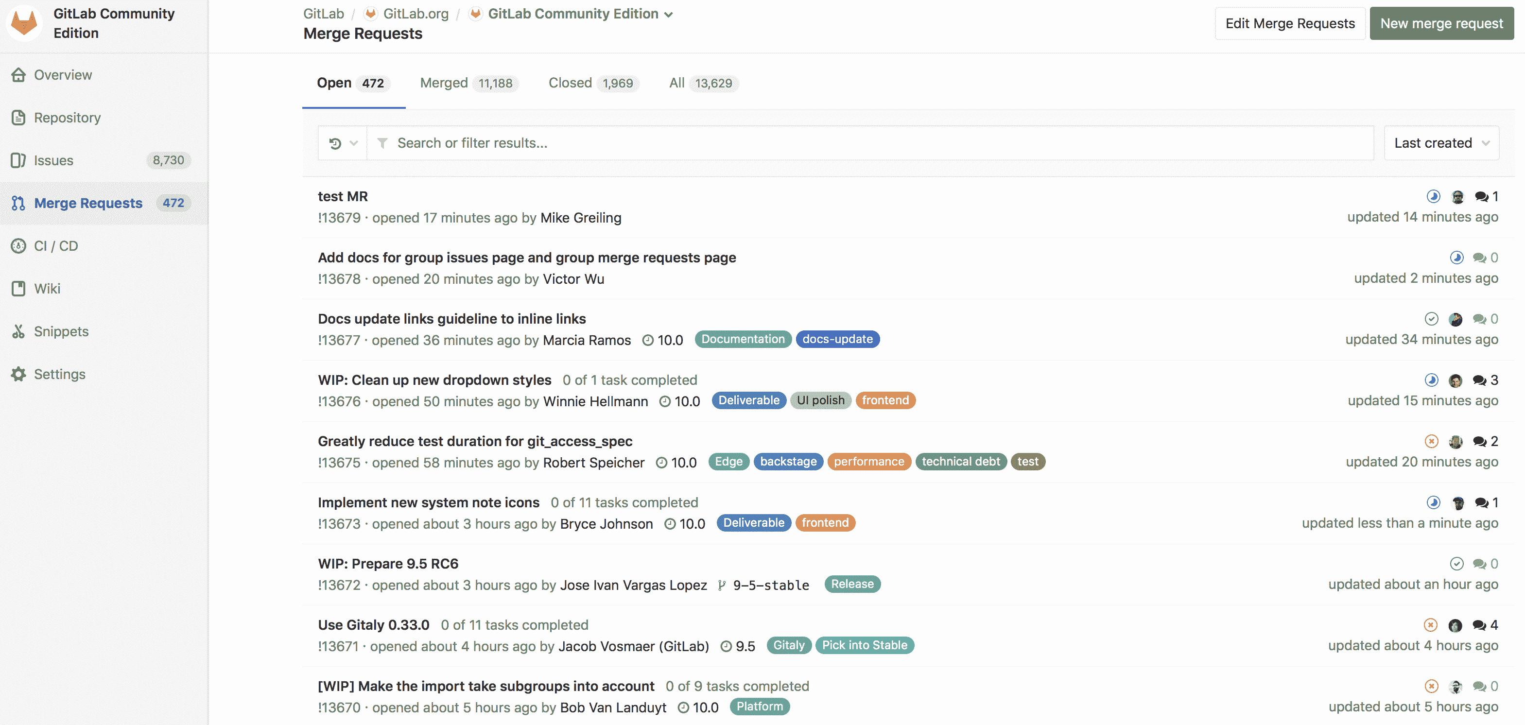 Reviewing and managing merge requests - 《Gitlab 中文文档》 - 书栈网 · BookStack