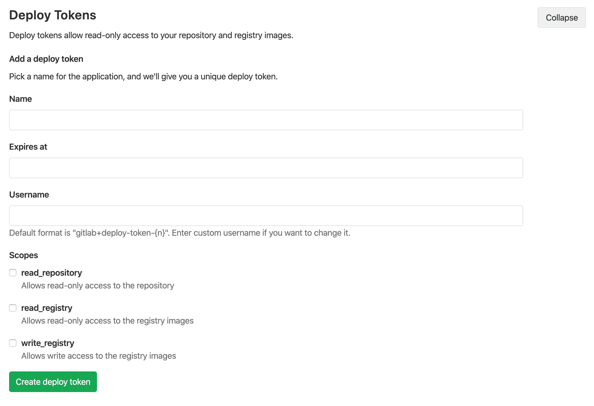 Deploy Tokens 《gitlab 中文文档》 书栈网 · Bookstack