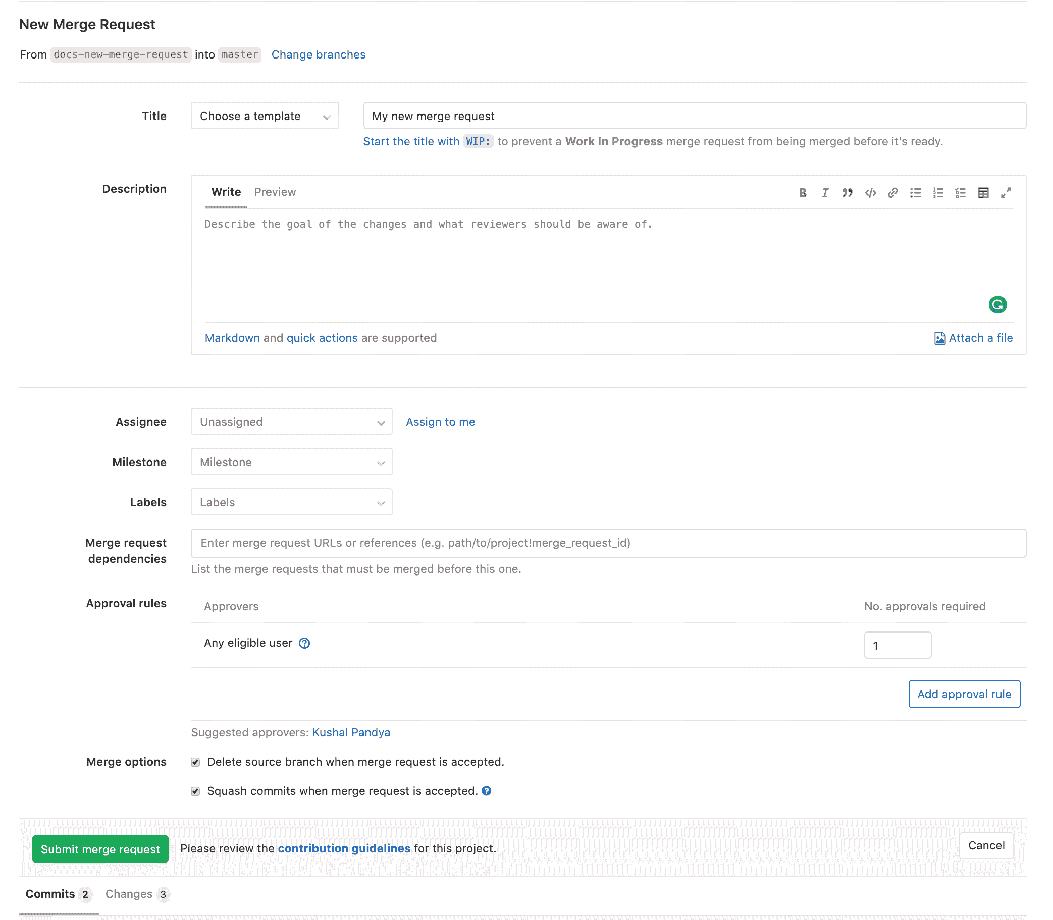 How to create a merge request - 《Gitlab 中文文档》 - 书栈网 · BookStack