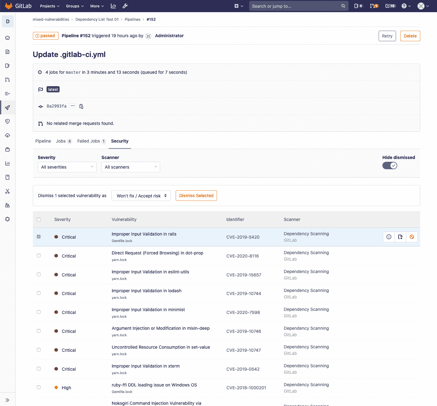 GitLab Security Dashboard - 《Gitlab 中文文档》 - 书栈网 · BookStack