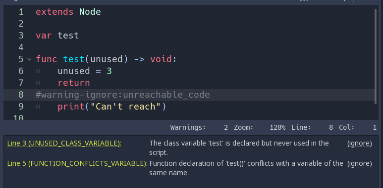 GDScript - GDScript 警告系统 - 《Godot 游戏引擎 v3.5 中文文档》 - 书栈网 · BookStack